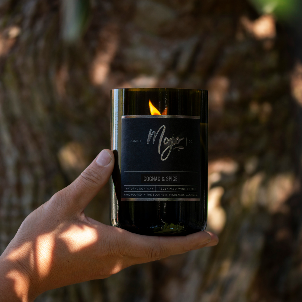 Cognac & Spice - Wine bottle candle | Mojo Candle Co