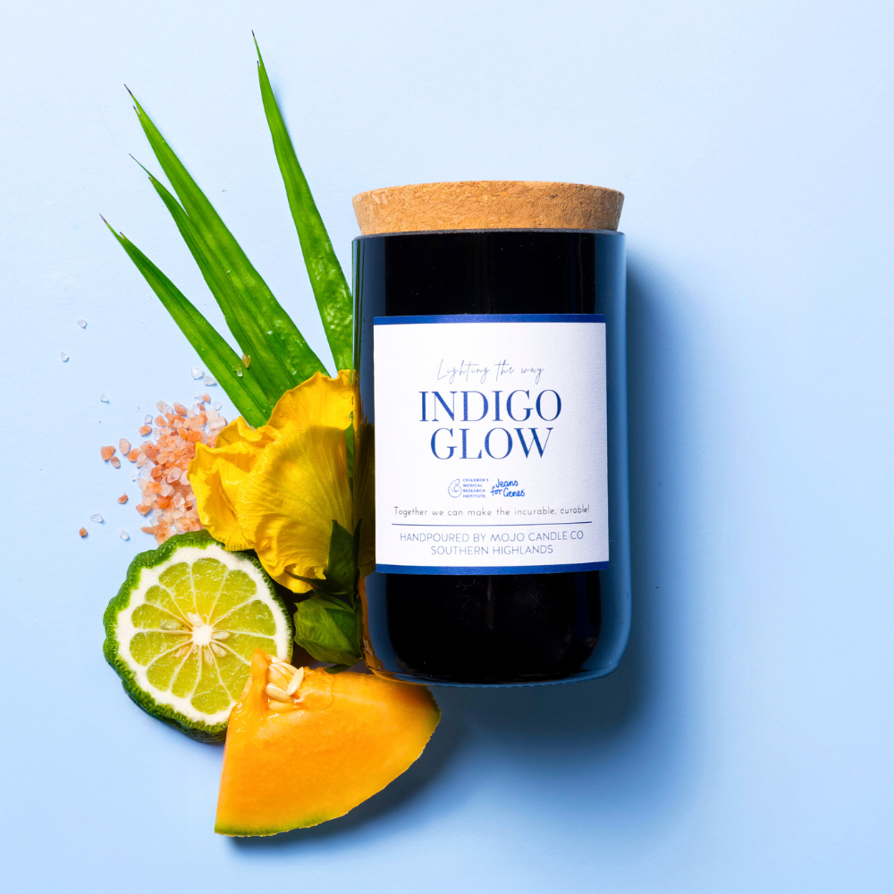 Indigo Glow - Wine Bottle Candle | Mojo Candle Co