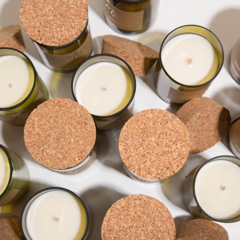 NATURAL - Reclaimed Wine Bottle Soy Wax Candle - Mojo Candle Co